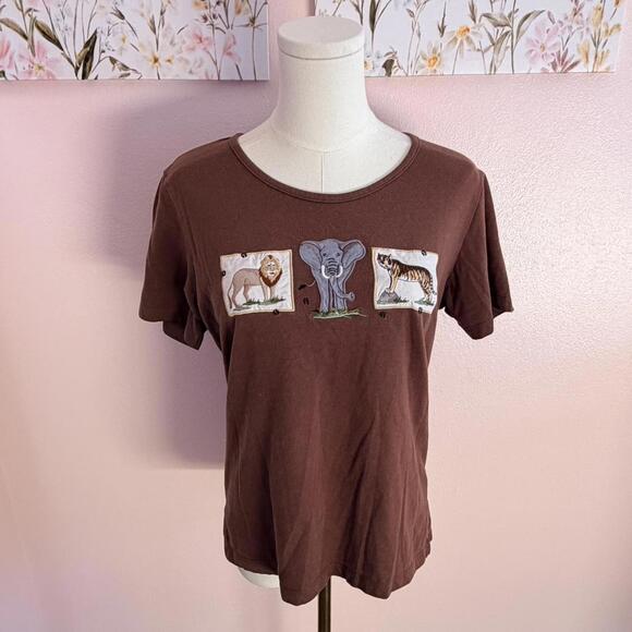 Tops | Y2k Jason Maxwell Brown Safari Animal Graphic Tee | Poshmark